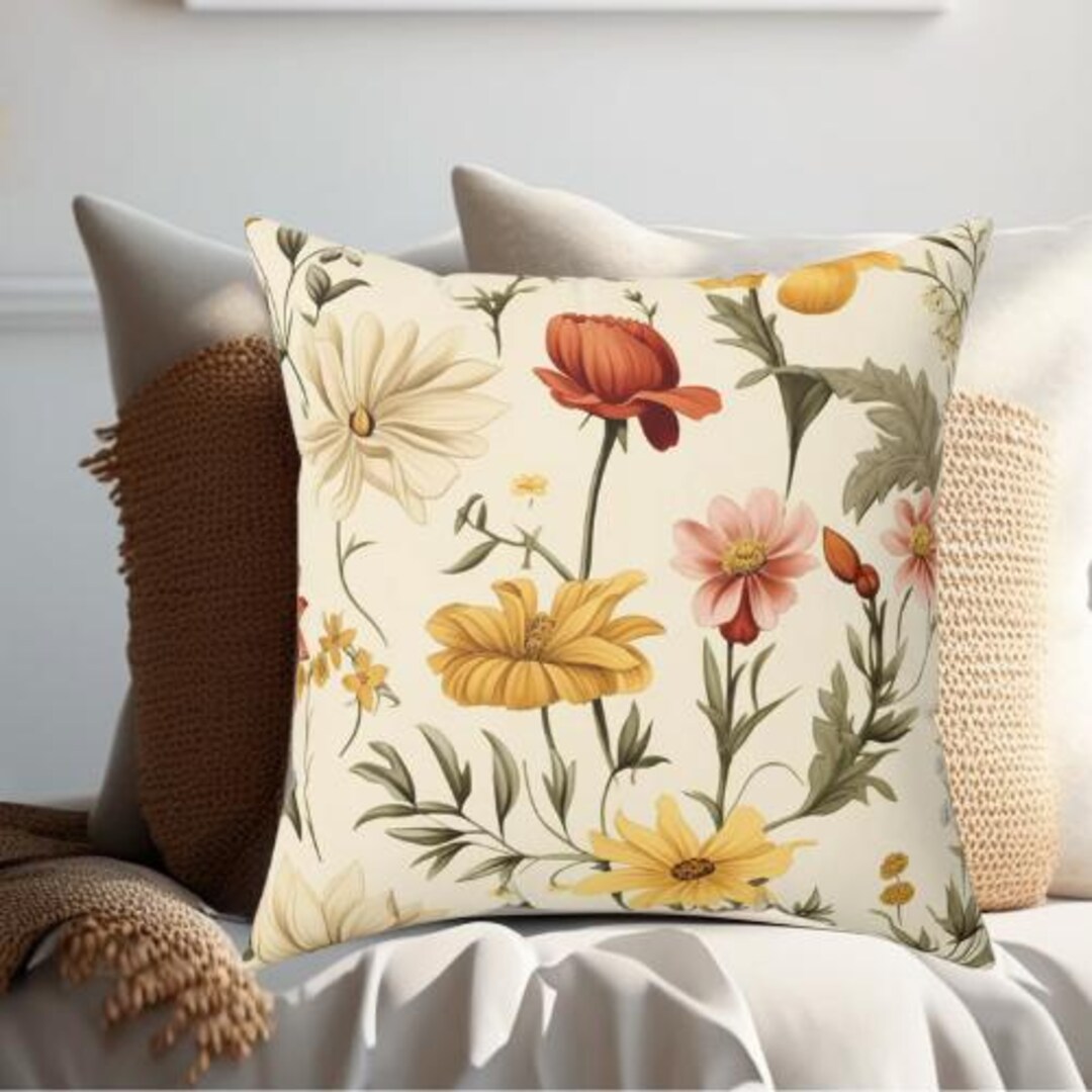 Cottagecore Floral Pillow for French Country Home Decor Gift for New ...