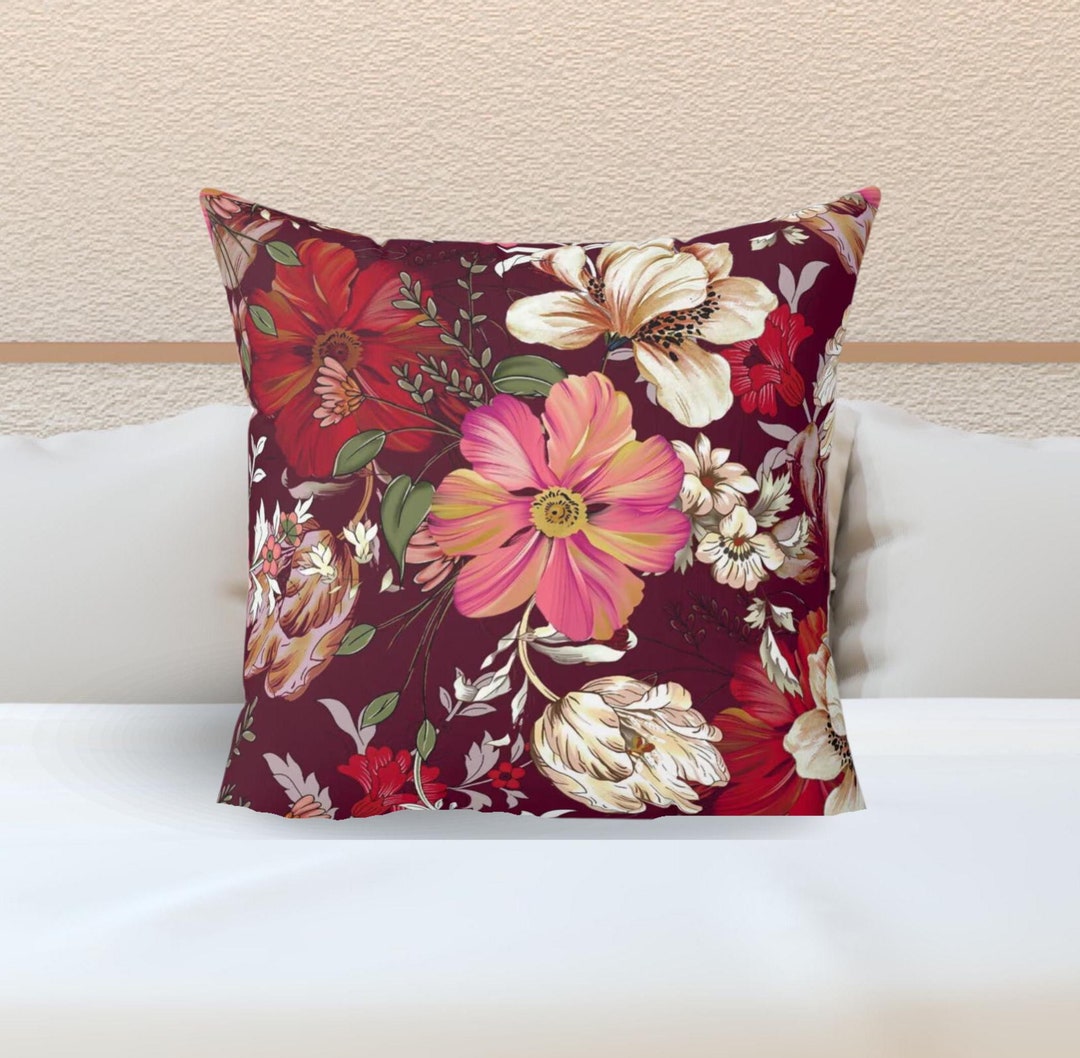 Cottagecore Pillow for Shabby Chic Decor Floral Design Pillow for ...