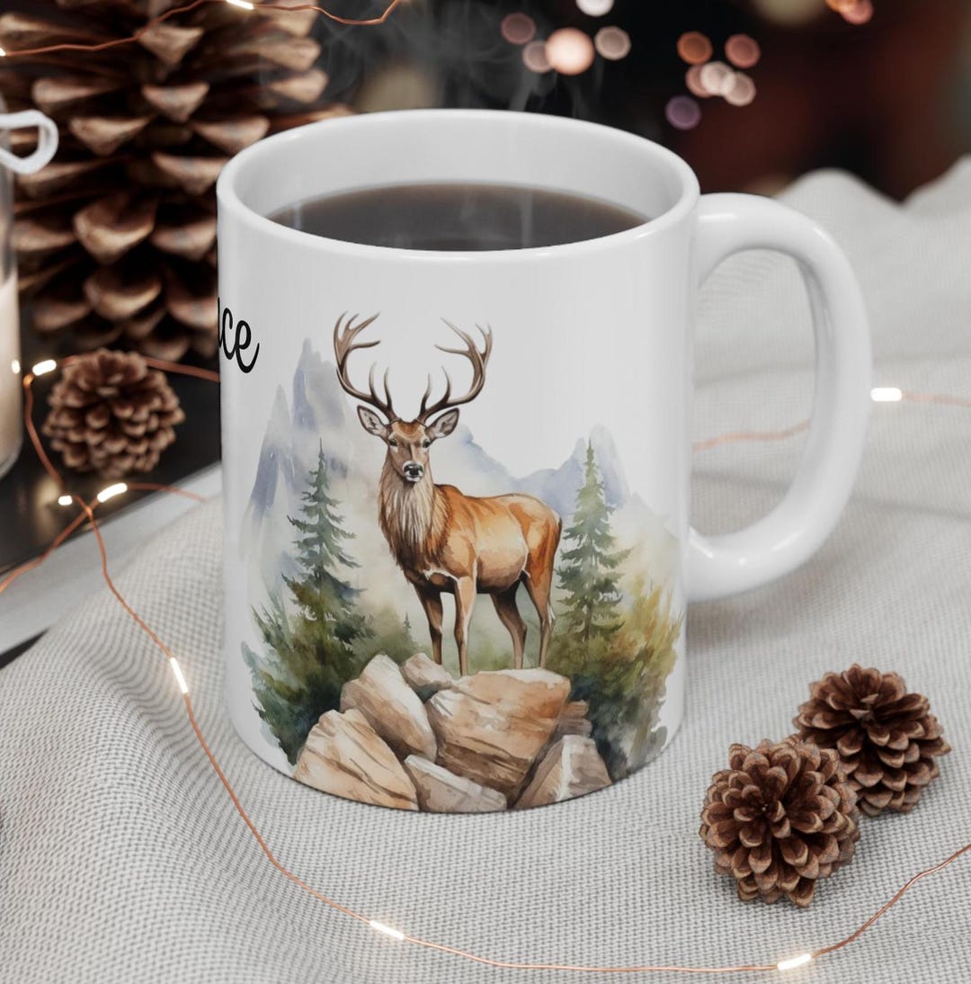 Big Buck Mug for Wildlife Lover Deer Coffee Mug for Dad Personalized ...