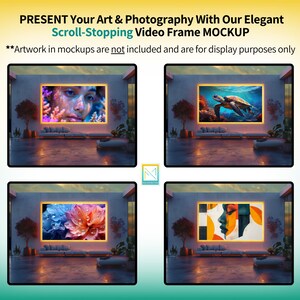 Landscape 2x3 Frame Video Mockup, for Wall Art and Photo, Living Room ...