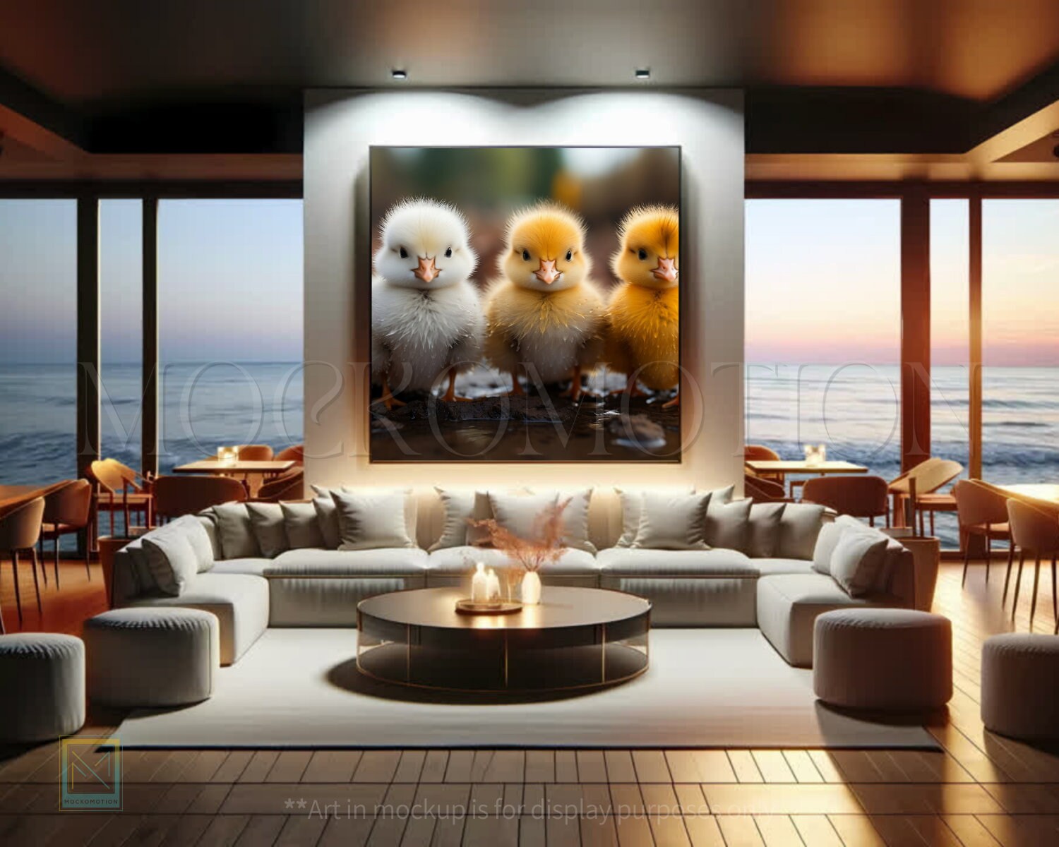 Unique Video Frame Mockup, for Wall Art, ISO Square 1:1 Animated Beach ...