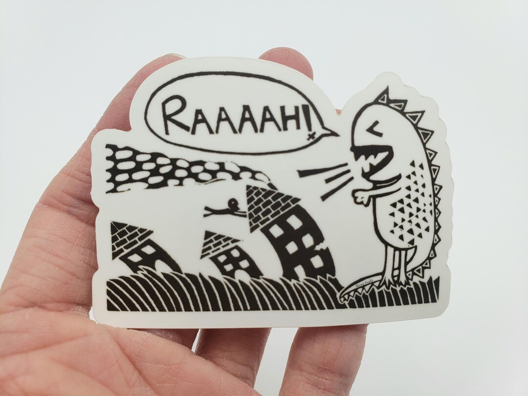 Monster Sticker - Original Vinyl Linocut Sticker - Etsy