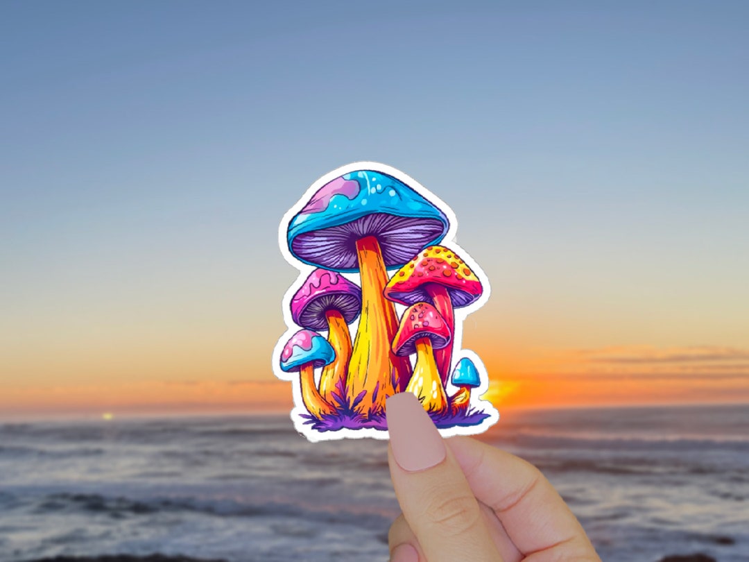 Trippy Mushroom Sticker, Water Bottle Sticker, Shroom Sticker, Trippy ...