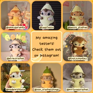 Amigurumi Pattern "bono the Monkey", Chubby Monkey in a Banana Costume ...