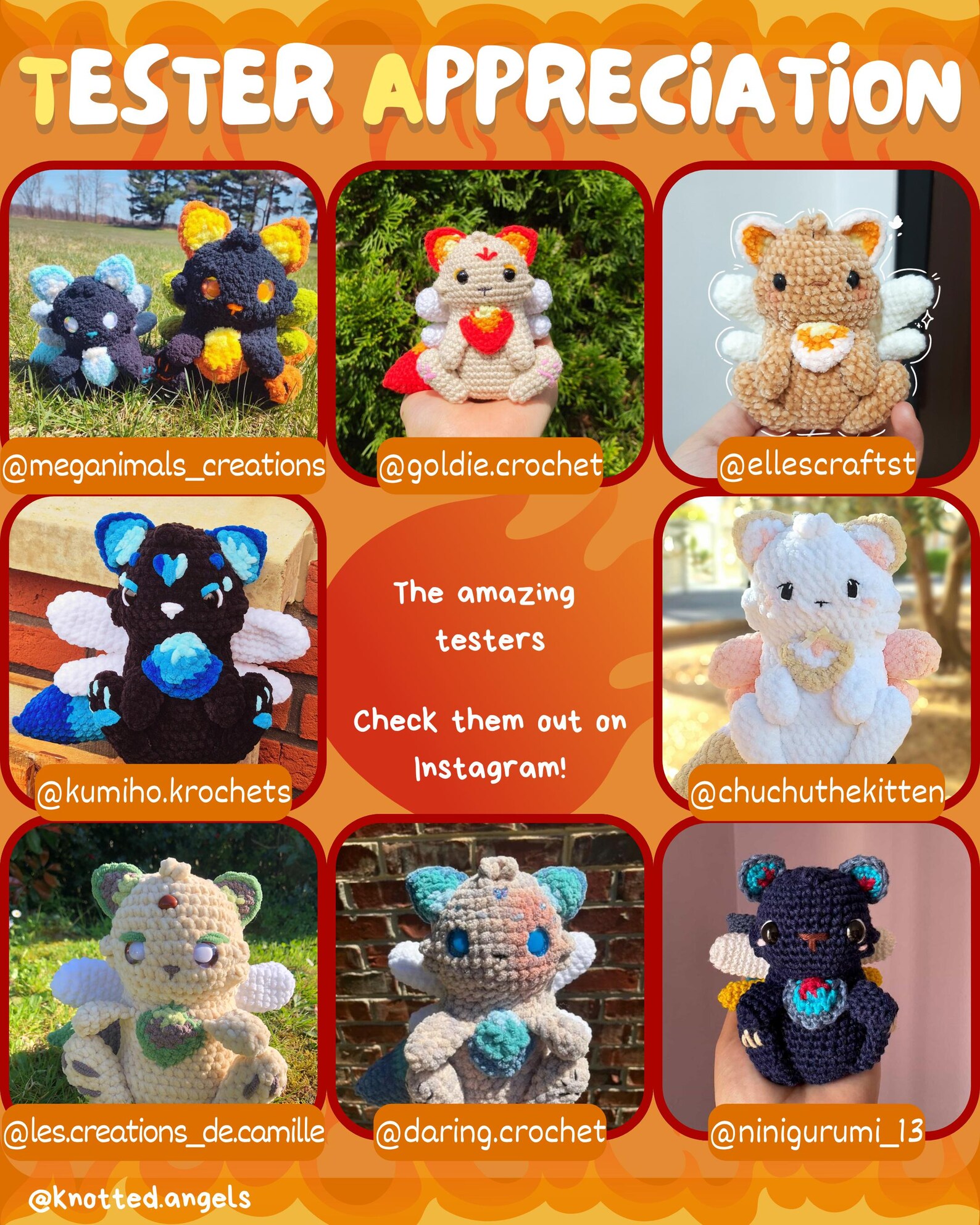 Amigurumi Pattern "zuko the Flame Kitty", a Chubby Fire Cat With Wings ...