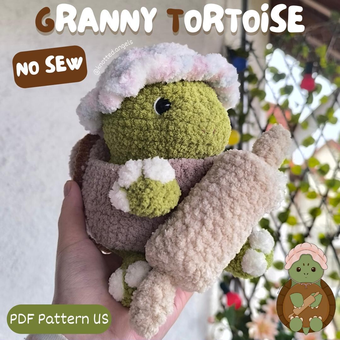 Amigurumi Pattern "granny Tortoise", Chubby Tortoise in a Granny Outfit ...