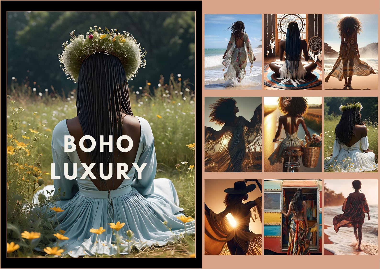 Faceless Photos Boho Black Women 50 Melanin Images Tiktok Reels and ...