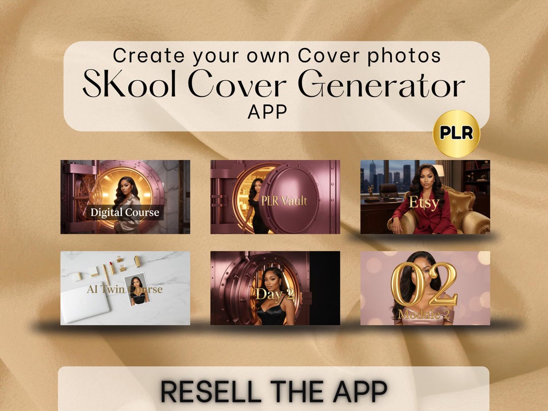 Skool Cover Photo Generator App | AI Cover Creator With PLR | White ...