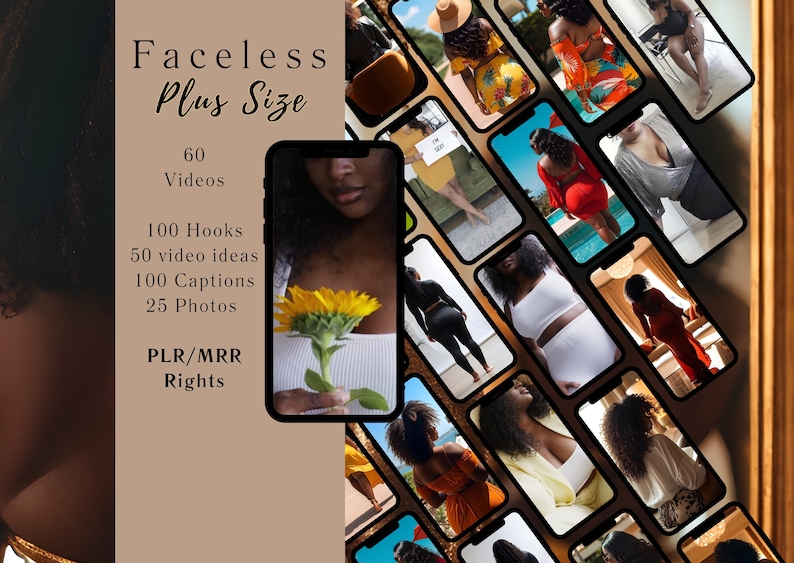 Plus Size Melanin Faceless Video Bundle: PLR/MRR Rights - Etsy