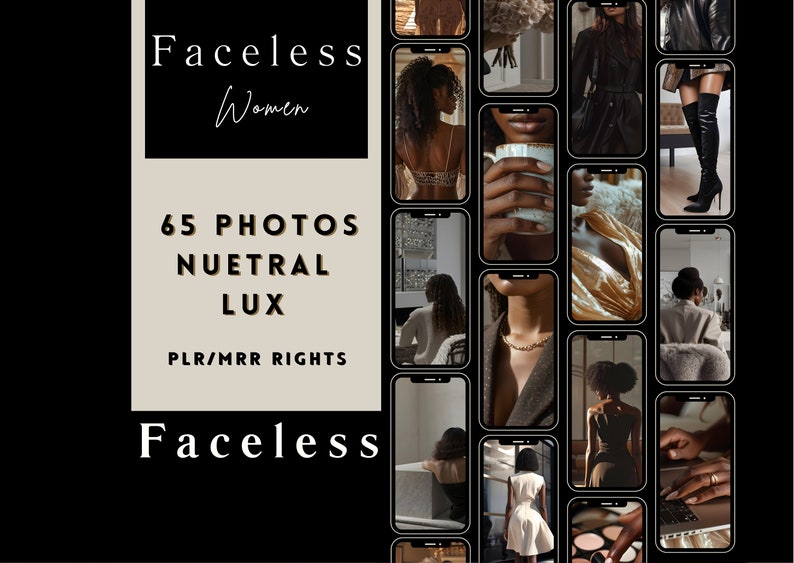 Faceless Photos Black Women 65 Melanin PLR Images Tiktok Faceless Reels ...