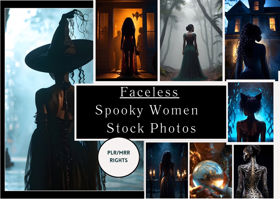 Faceless Halloween Photos Spooky Glam| Black Women Model Stock Images ...