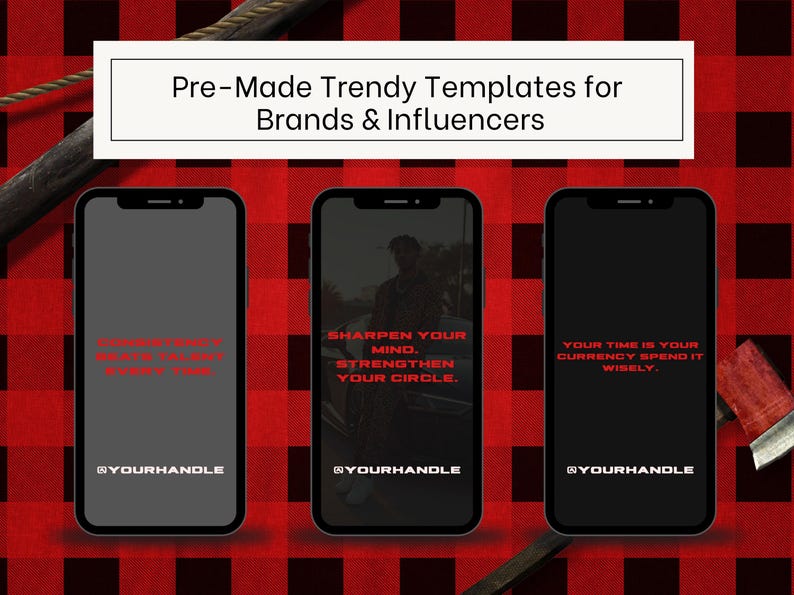90 Masculine Quote Canva Templates | Men's Motivational Quotes | Red ...