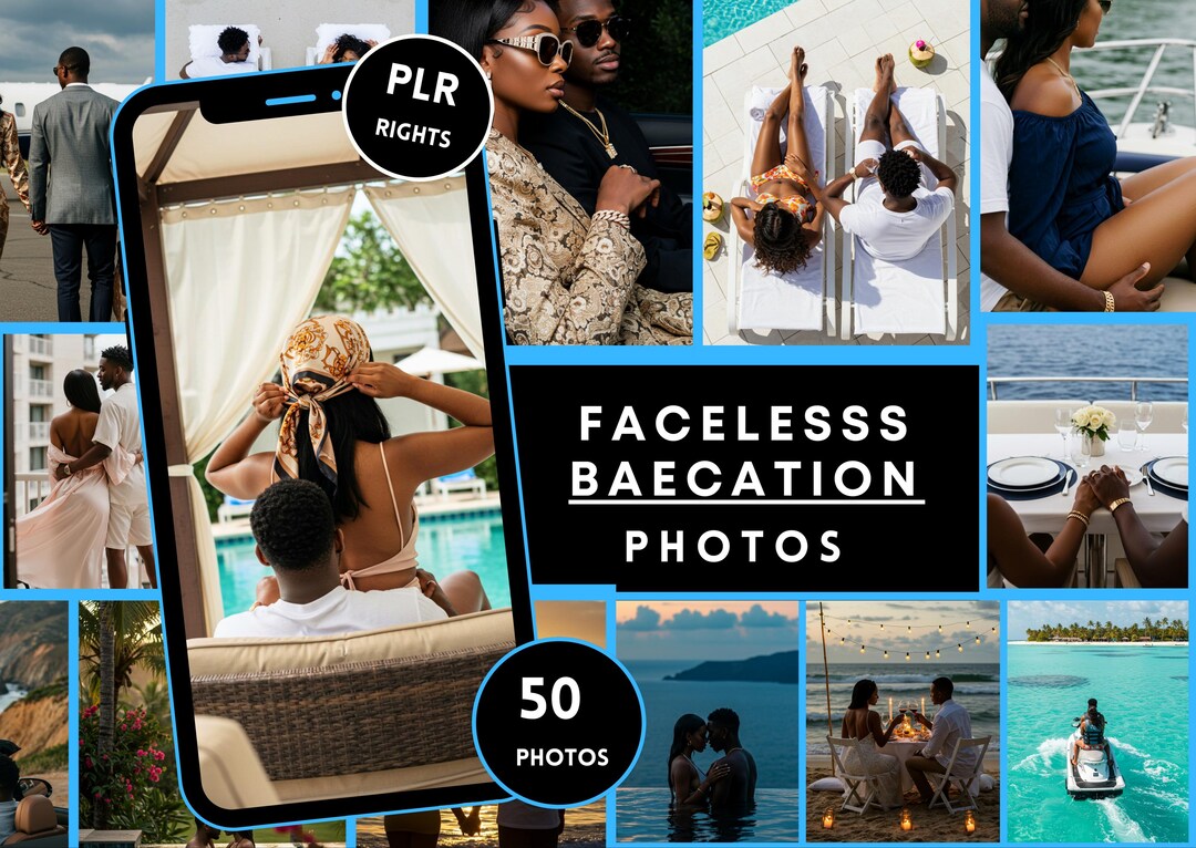 Baecation Faceless Couple Photos: Melanin Stock Images PLR - Etsy