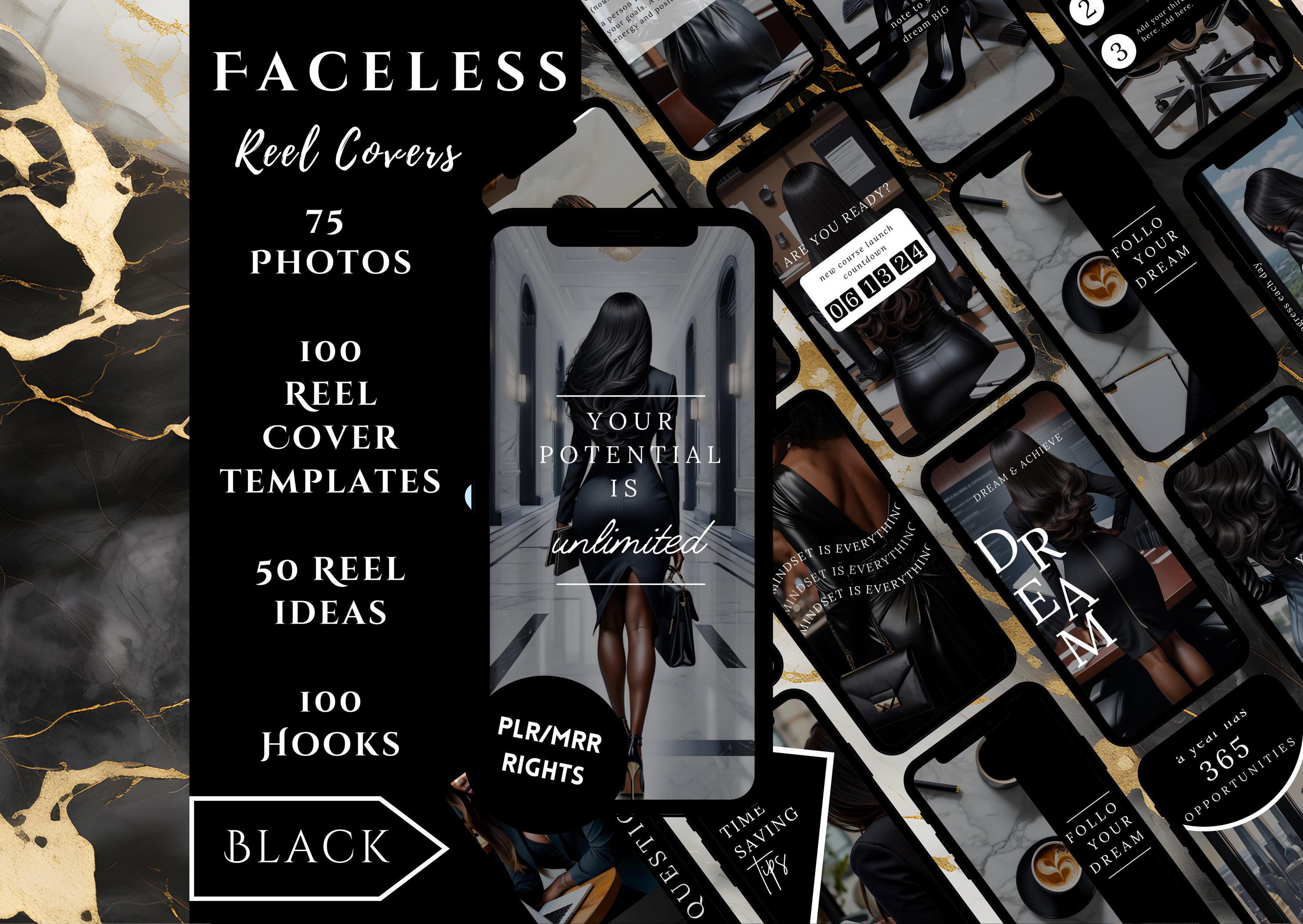 Faceless Black Women Photos: Luxury Reel Covers (PLR/MRR) - Etsy