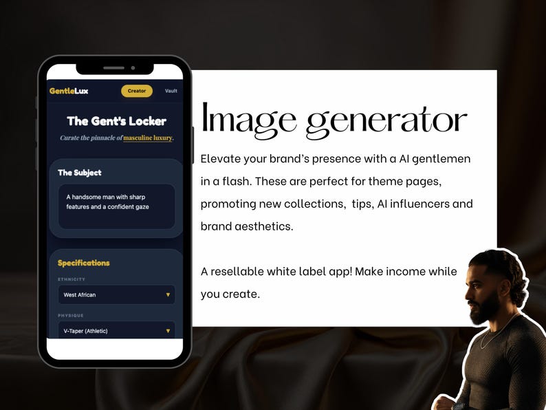 Gentlelux AI Avatar Generator | Black Male Lifestyle AI Image Creator ...