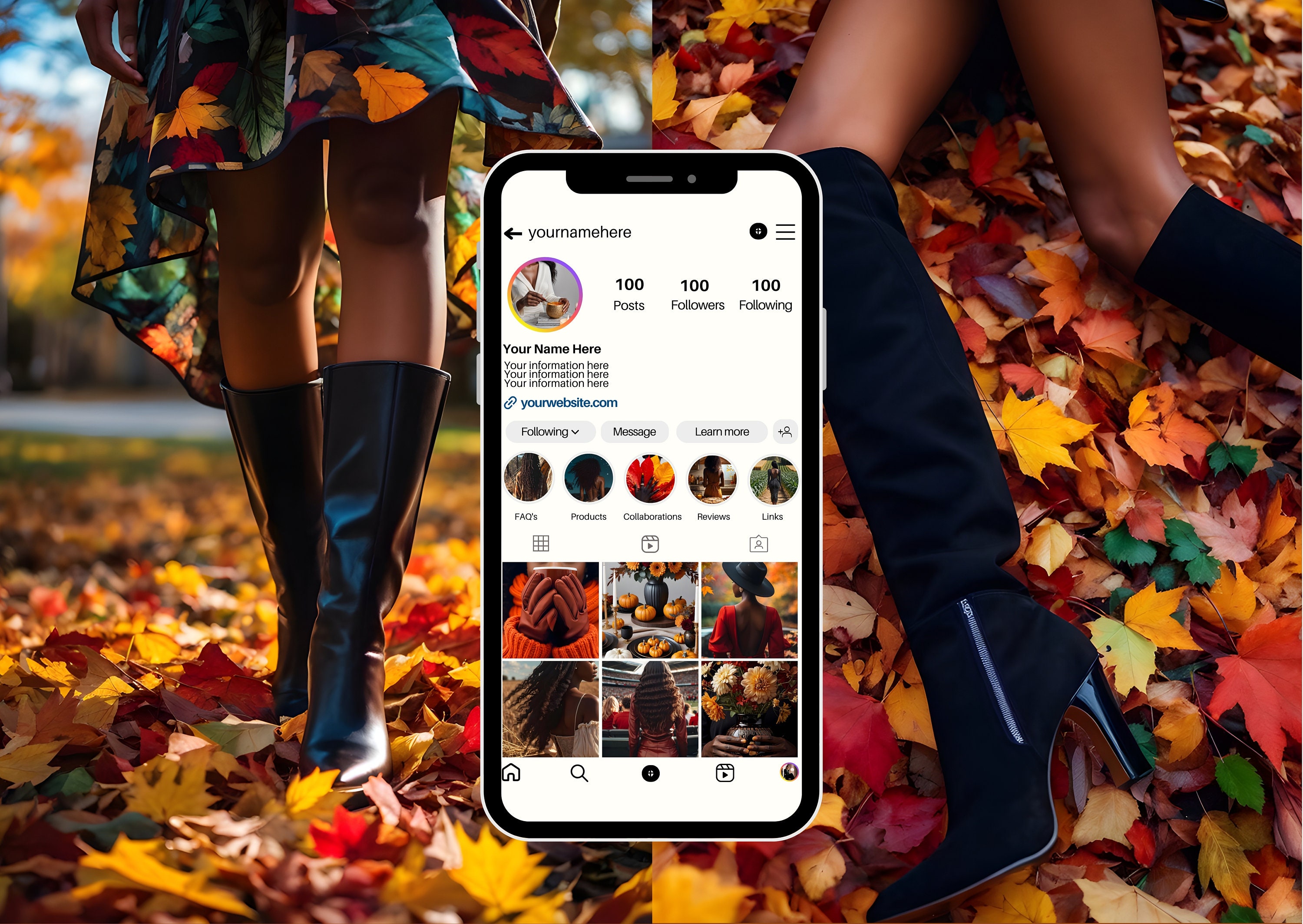 Faceless Photos Black Women 50 Melanin Fall PLR Images Faceless Reels ...