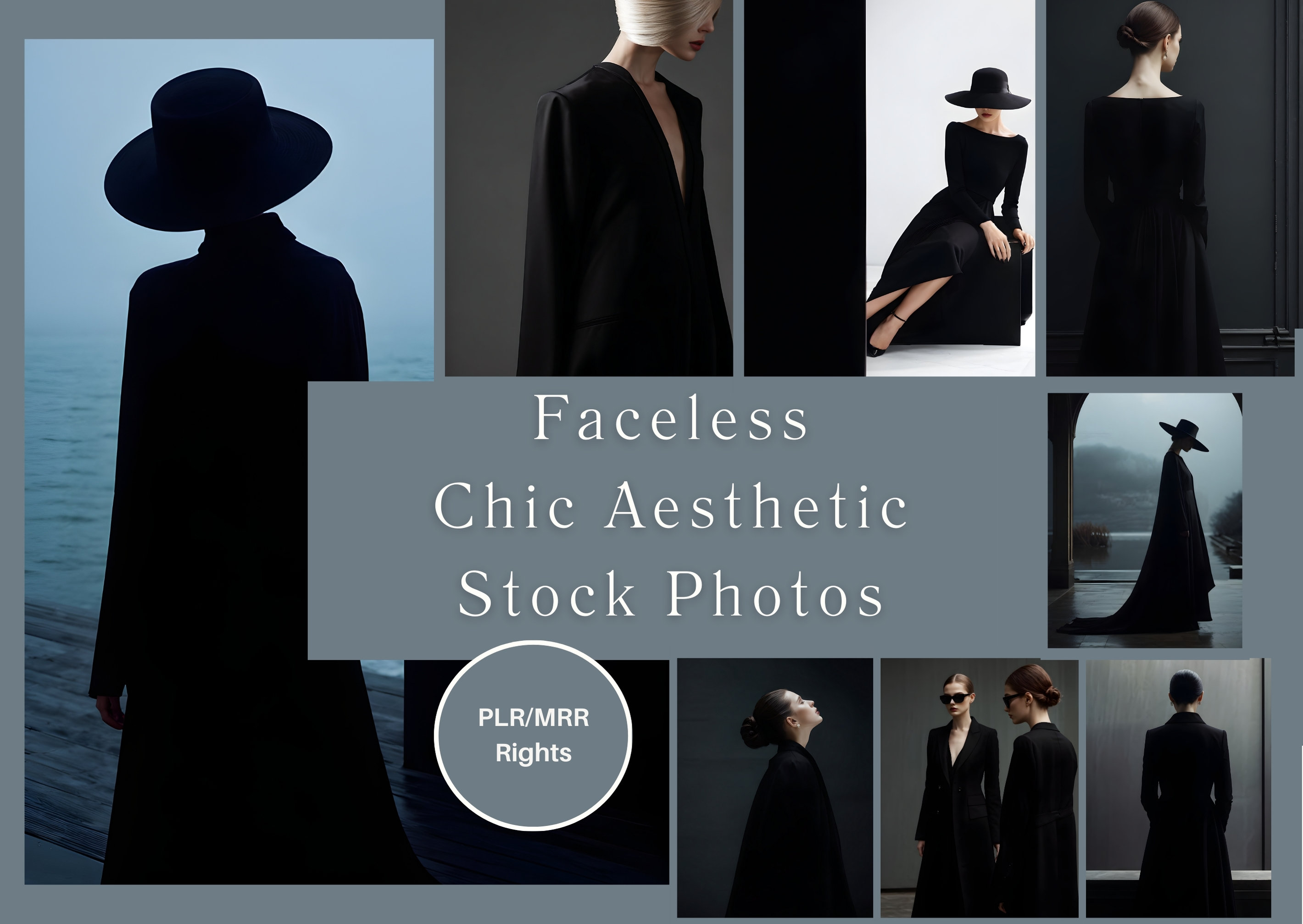 Faceless Photos Stock Images Black Chic Moody Aesthetic MRR PLR ...