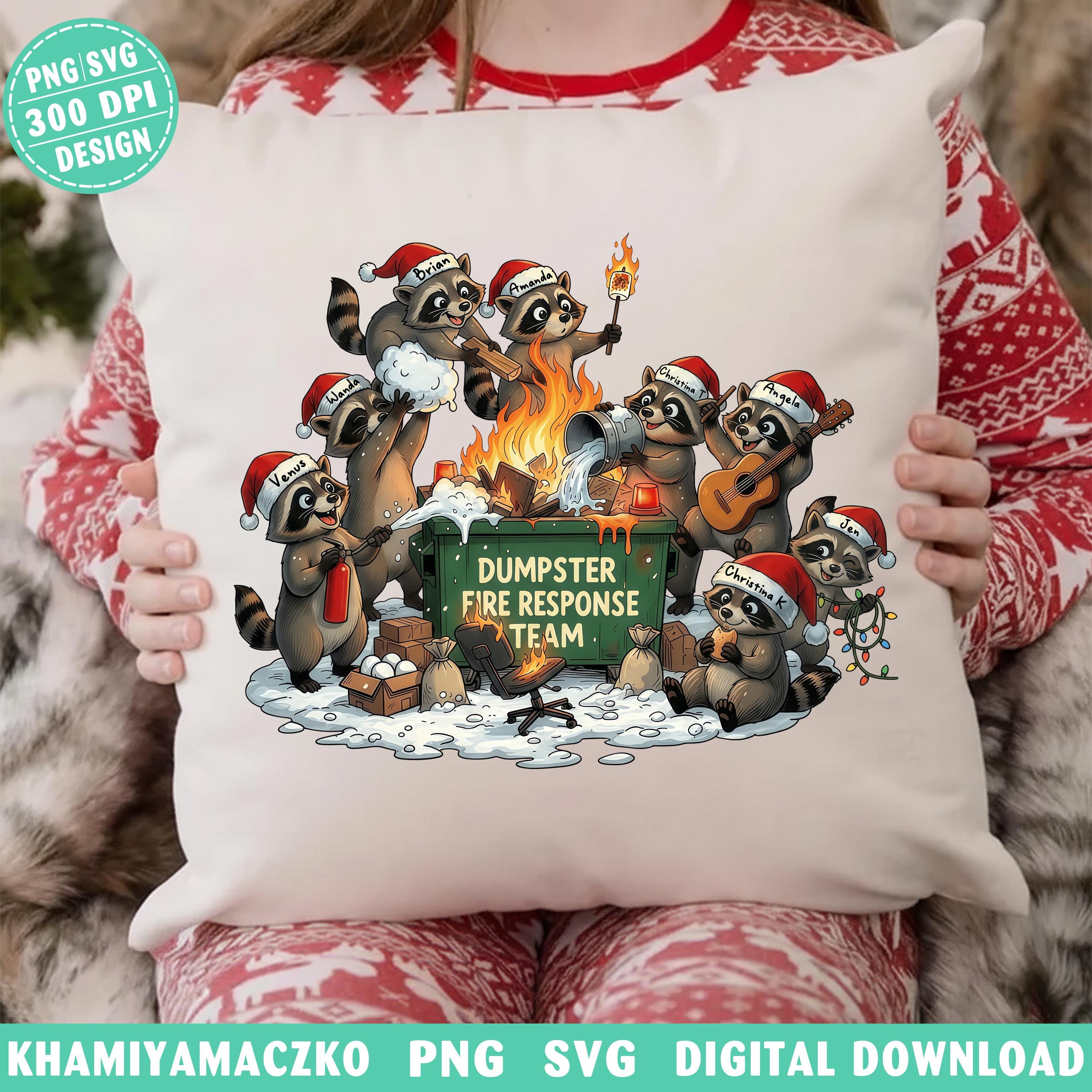 Dumpster Fire Response Team Tee Png, Custom Name Christmas PNG ...