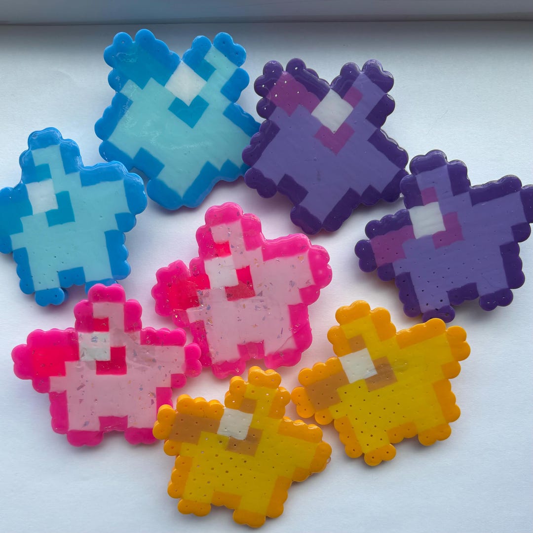 STAR HAIRCLIPS | Resin | Perler Beads | Rave Hair Clips | Kawaii Hair ...