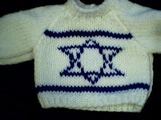 Handmade Jewish Hanukkah Israeli Flag Sweater for 18 Inch - Etsy