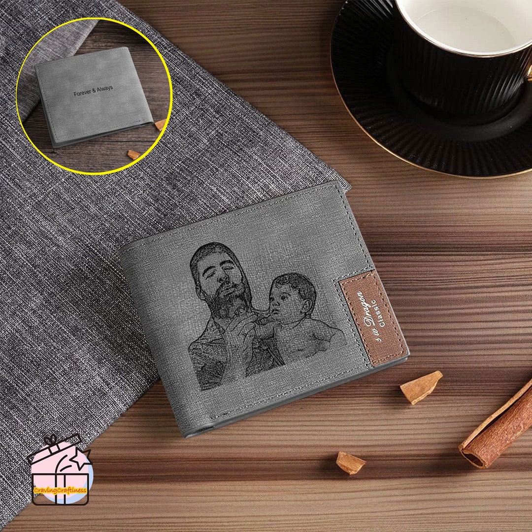 Personalized Engrave Wallet, Custom Photo Leather Wallet, Engraved ...