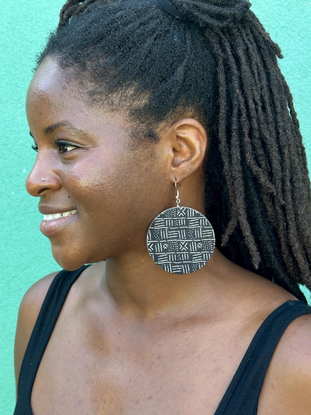 African Earrings, Afrocentric Wooden Earrings, Black Woman Earrings ...