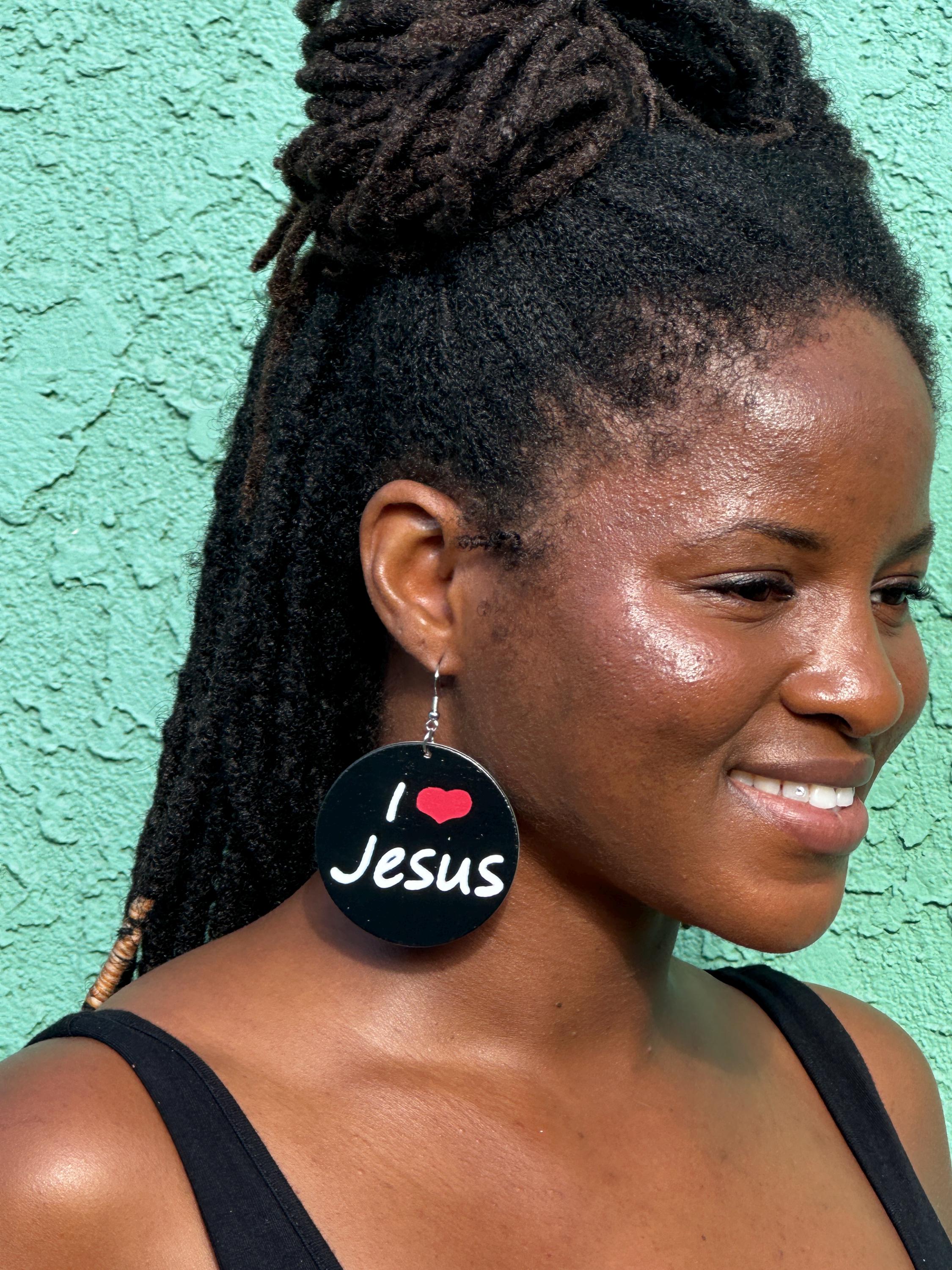 I Love Jesus Wooden Earrings, Church Earrings, Dangle Earrings, Light ...