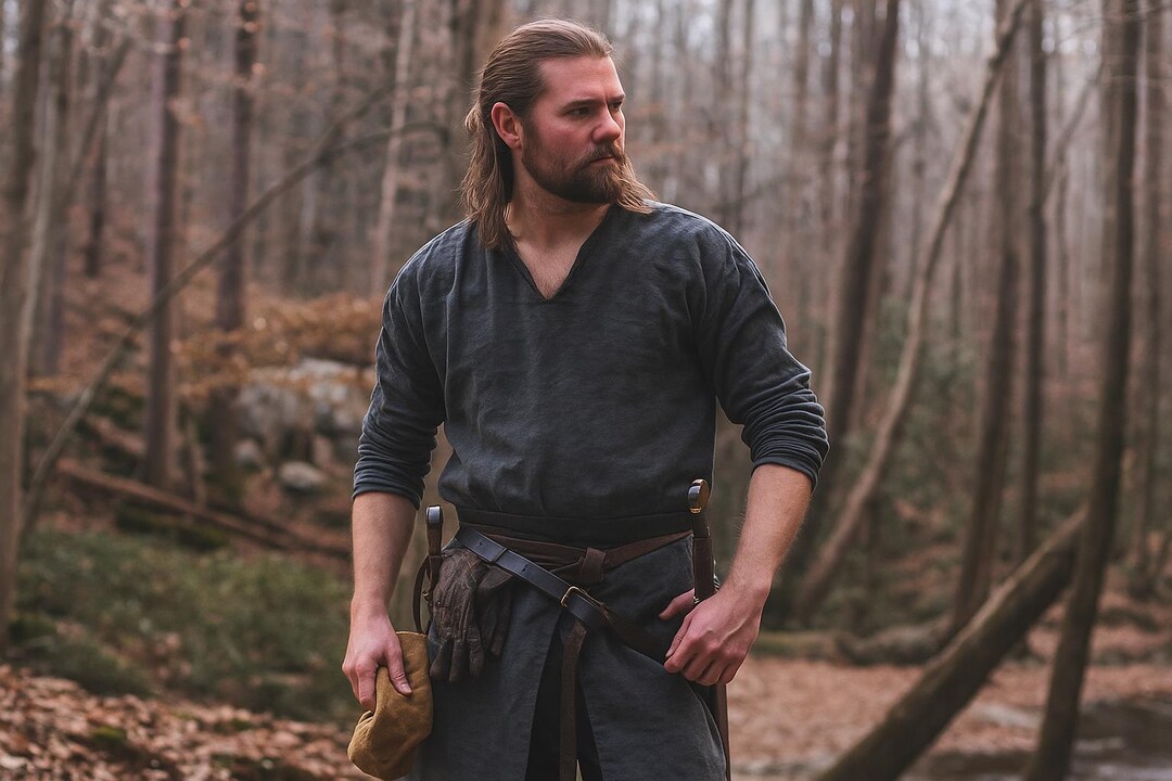 Medieval Viking Men Tunic, Renaissance Faire Viking Larp Shirt ...