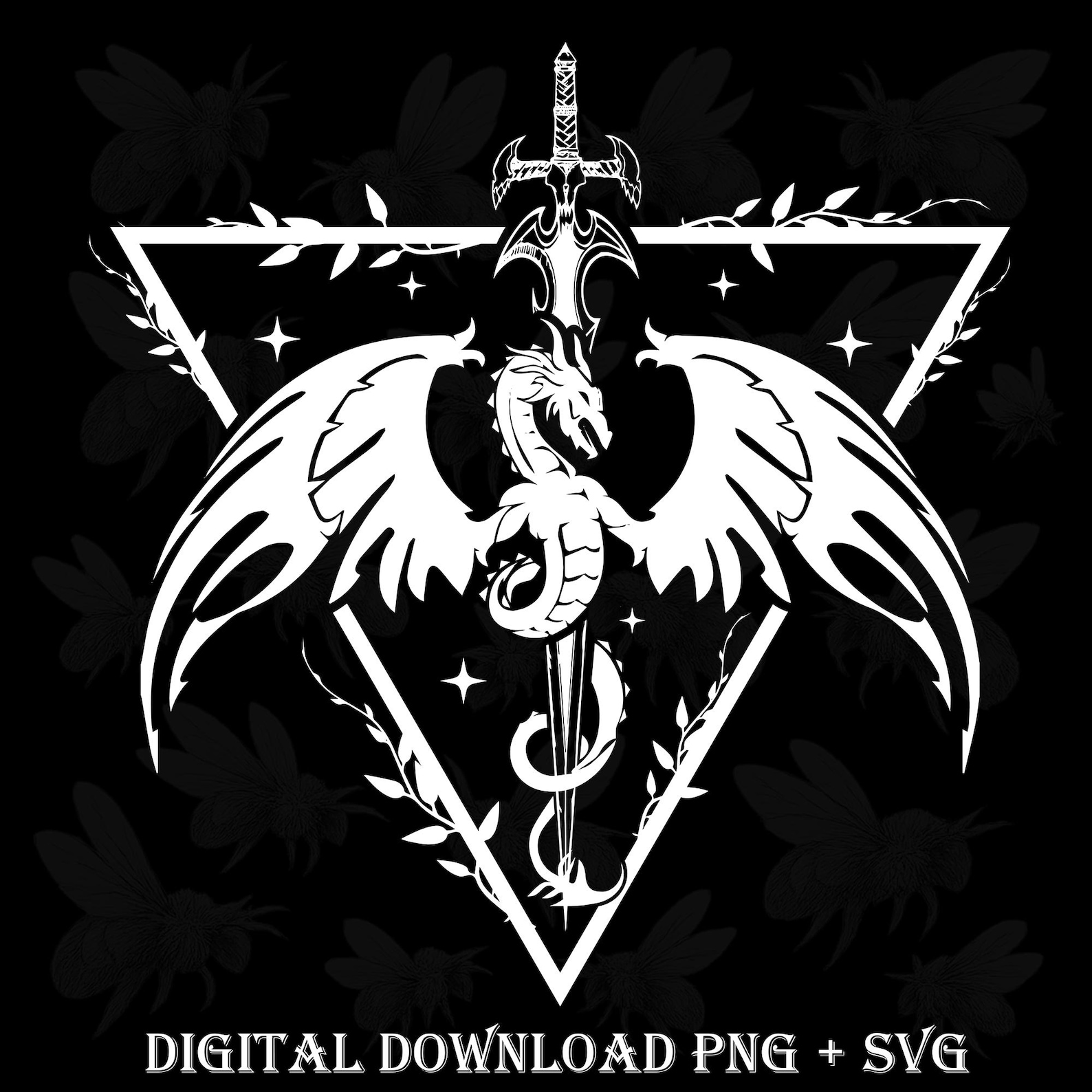 Sword and Dragons PNG SVG, Dragon Svg, Flying Dragon Png, Mystical Png ...
