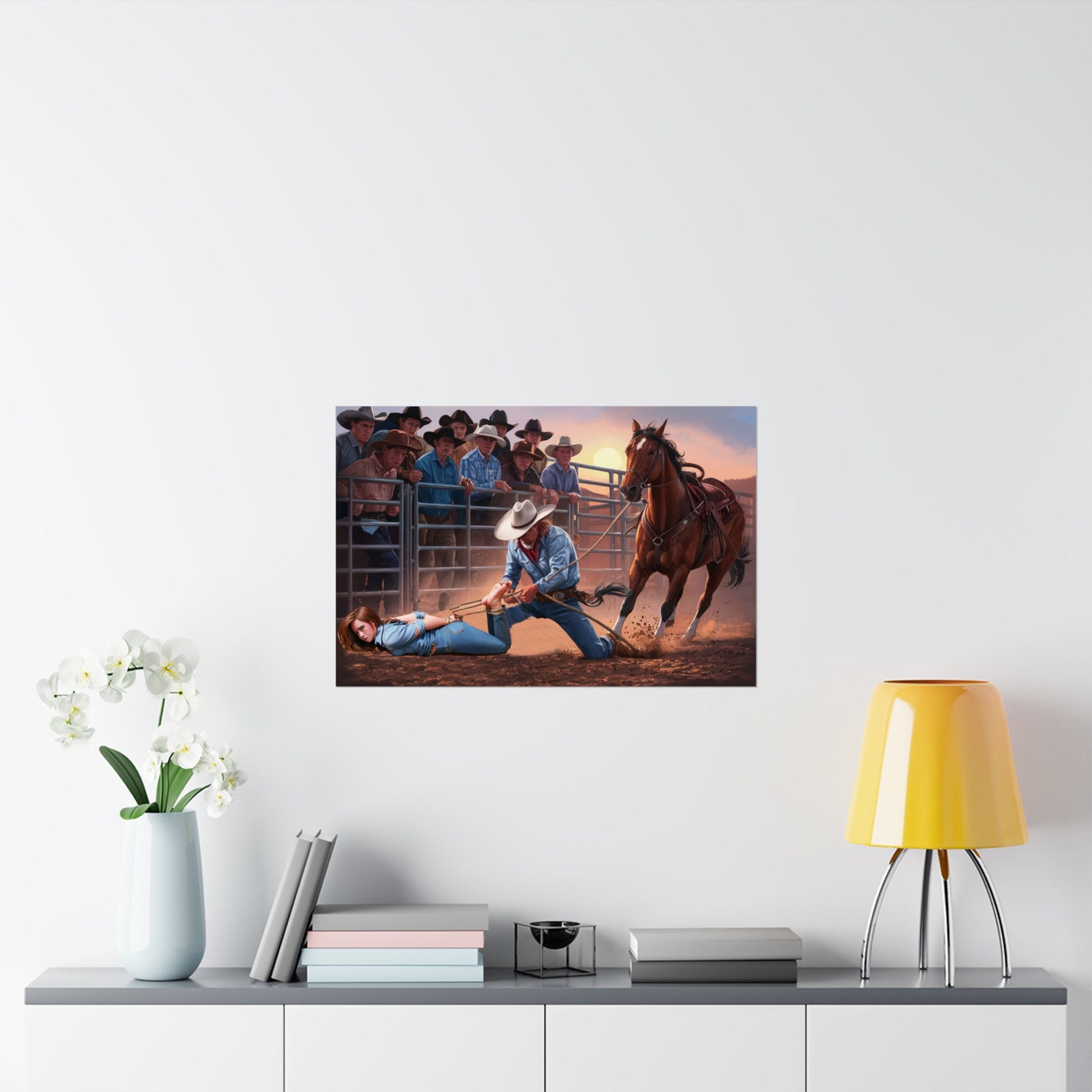 Art Poster: "rodeo" (bondage Art, Rope Restraint, Hogtie Drawing, Kinky ...