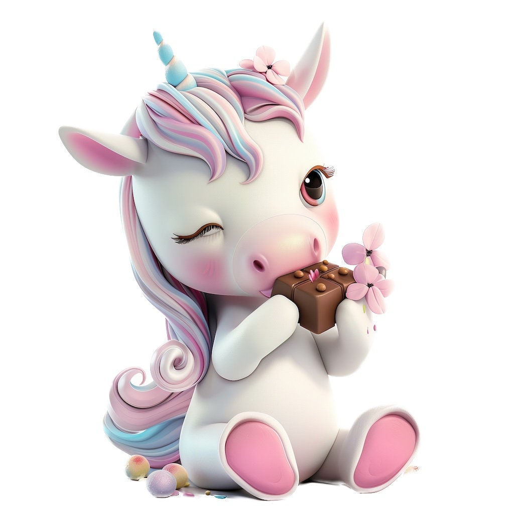 10 PNG Baby Unicorn Clipart, Stickers, Beautiful Color, Superb Quality ...