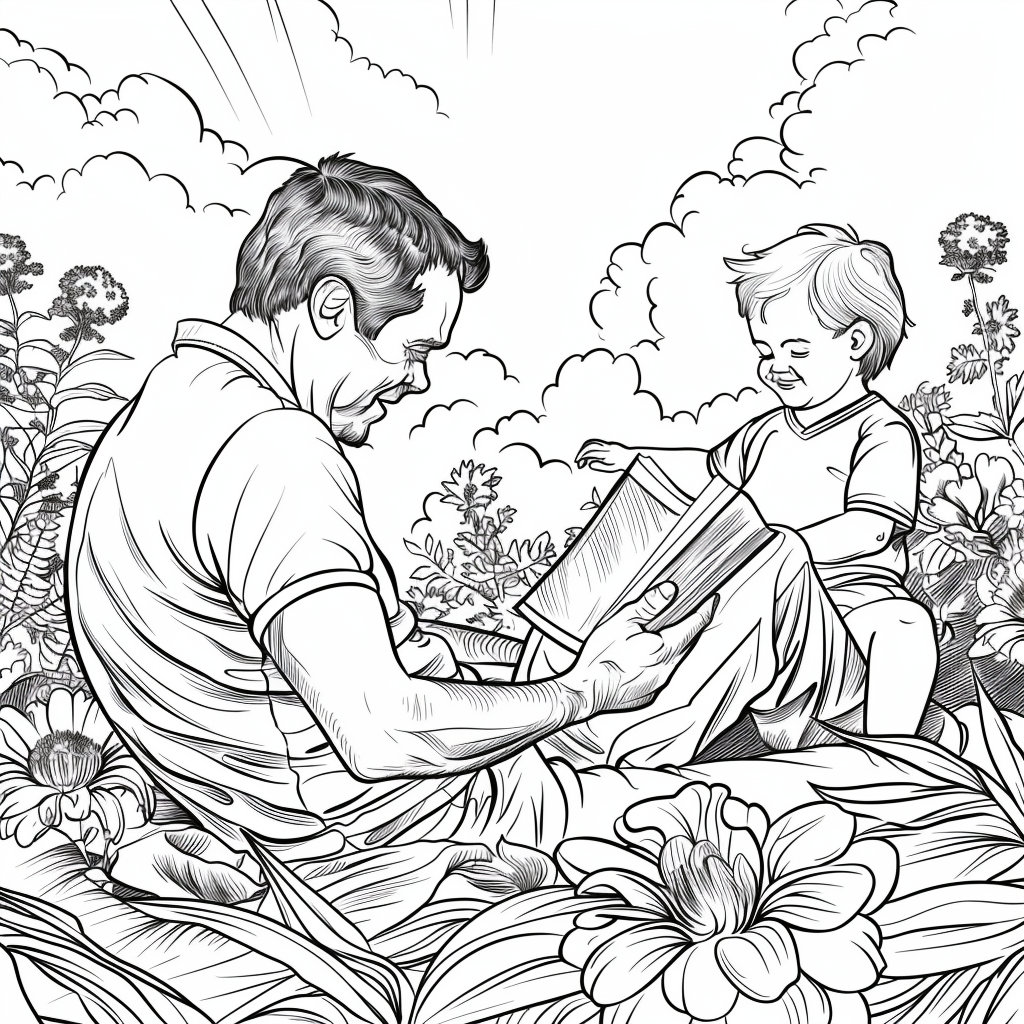 Bundle Pack of 12 Color Book Page Design for Father's Day. Print and ...