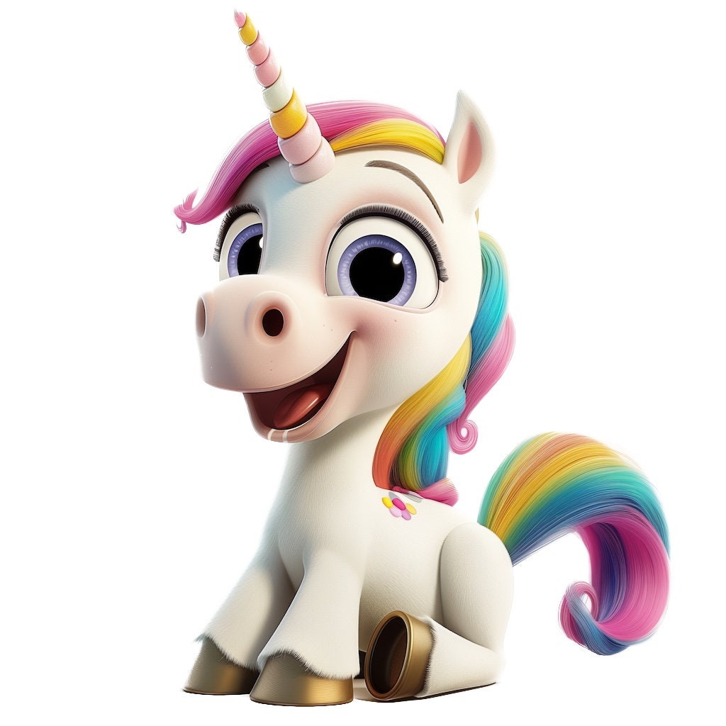 10 PNG Baby Unicorn Clipart, Stickers, Beautiful Color, Superb Quality ...