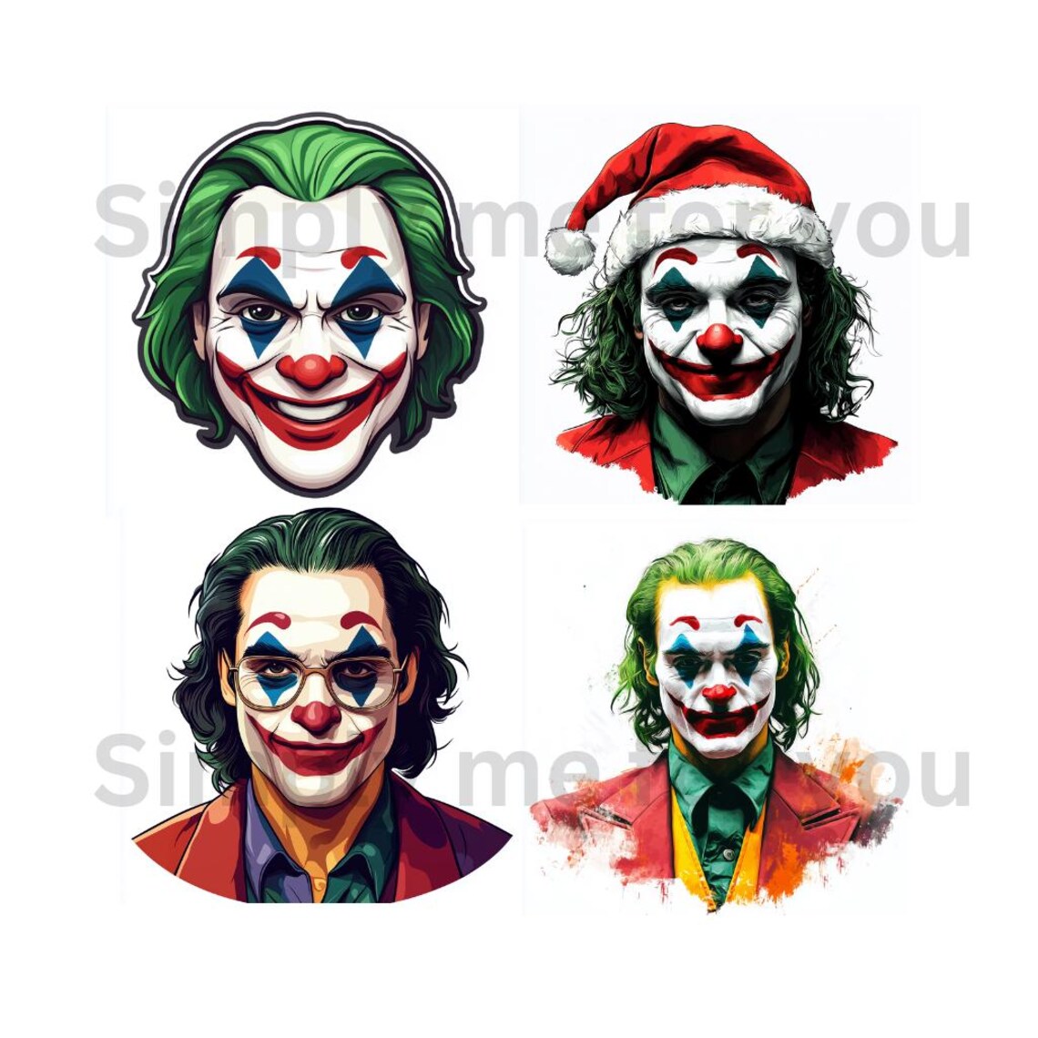 Bundle of 20 Joker Joaquin Phoenix Emoji Clipart Commercial & Private ...