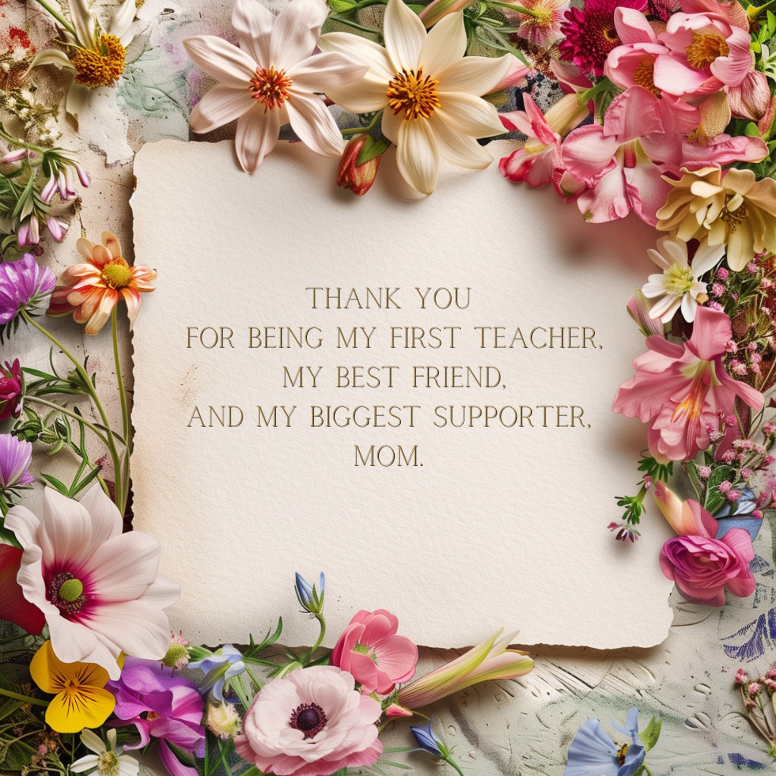 10 Happy Mother's Day Cards, Thank You Mom Napkin Note, Mothers Day ...