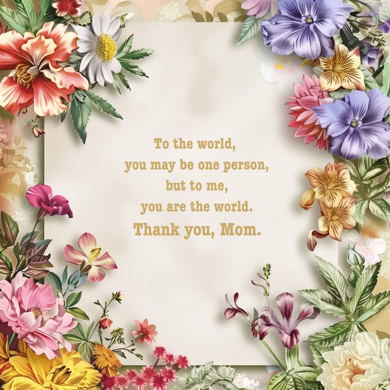 10 Happy Mother's Day Cards, Thank You Mom Napkin Note, Mothers Day ...
