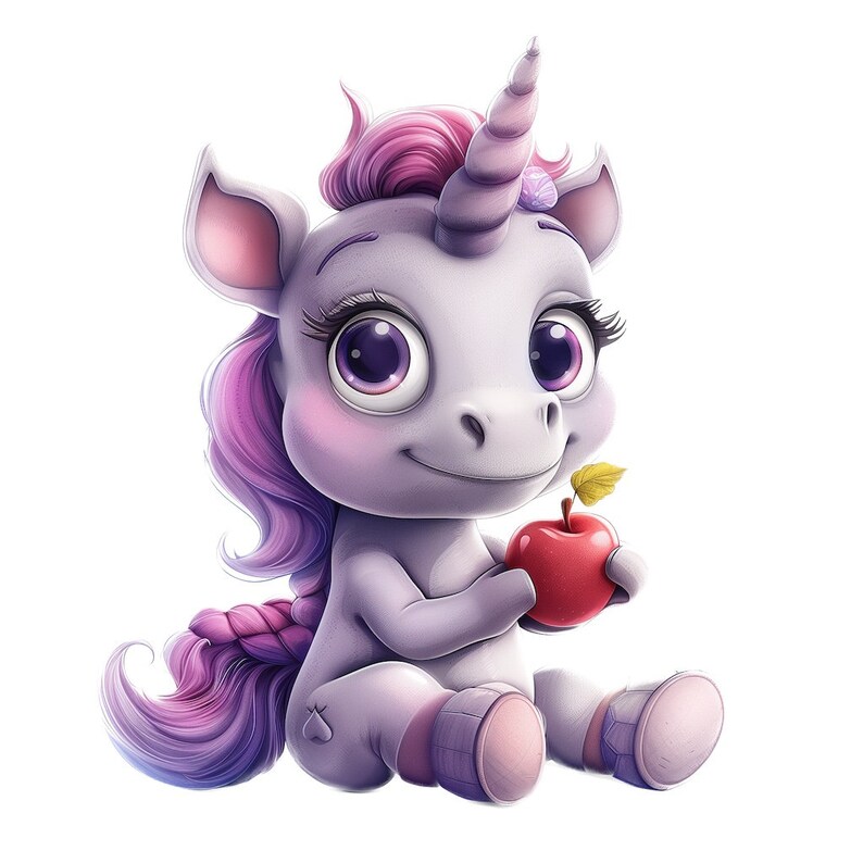 10 PNG Baby Unicorn Clipart, Stickers, Beautiful Color, Superb Quality ...