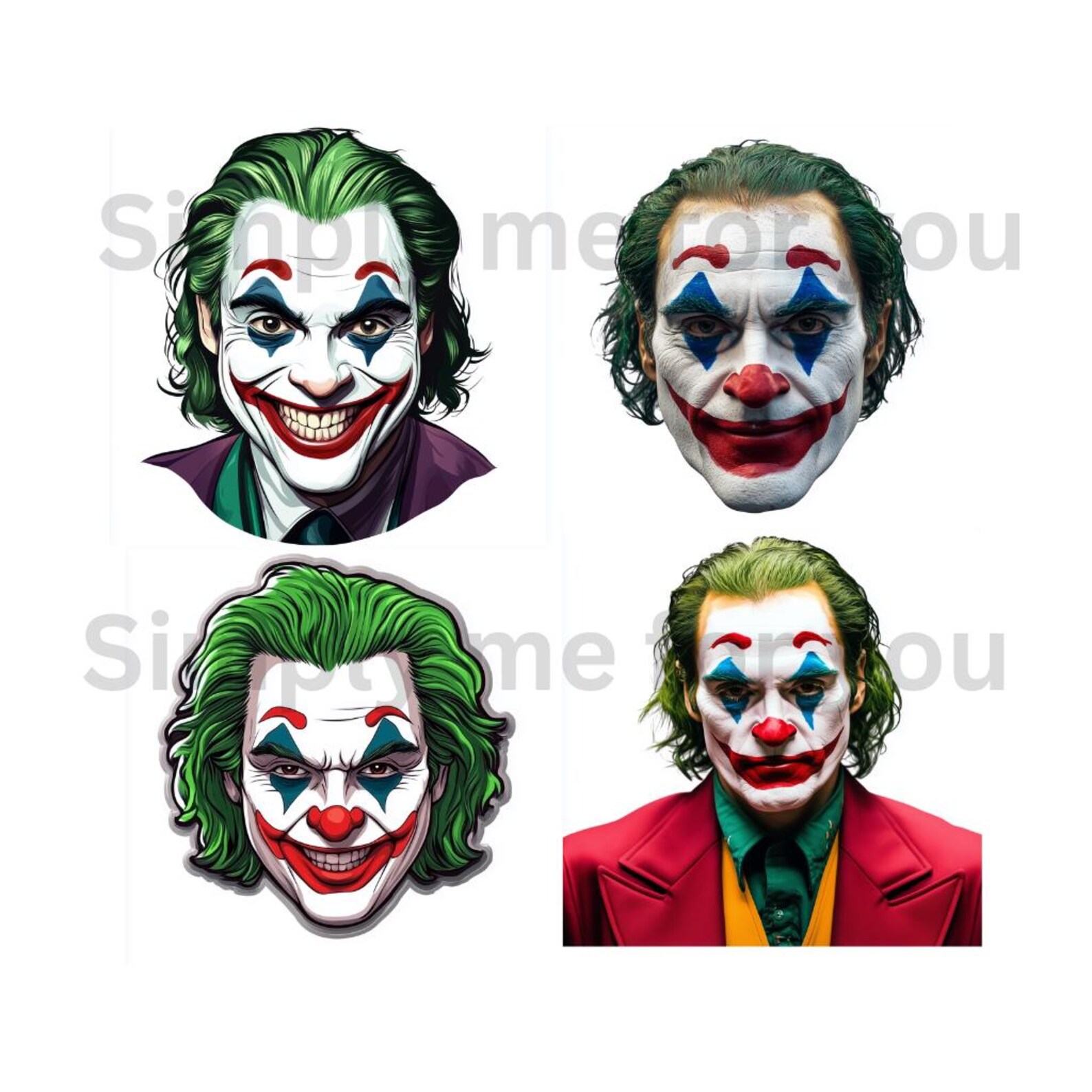 Bundle of 20 Joker Joaquin Phoenix Emoji Clipart Commercial & Private ...