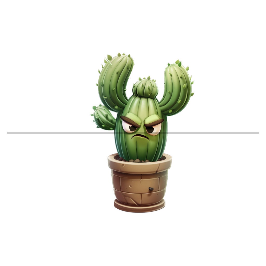 Bundle of 20 Cactus Emoji Clipart Commercial & Private Use. Instant ...