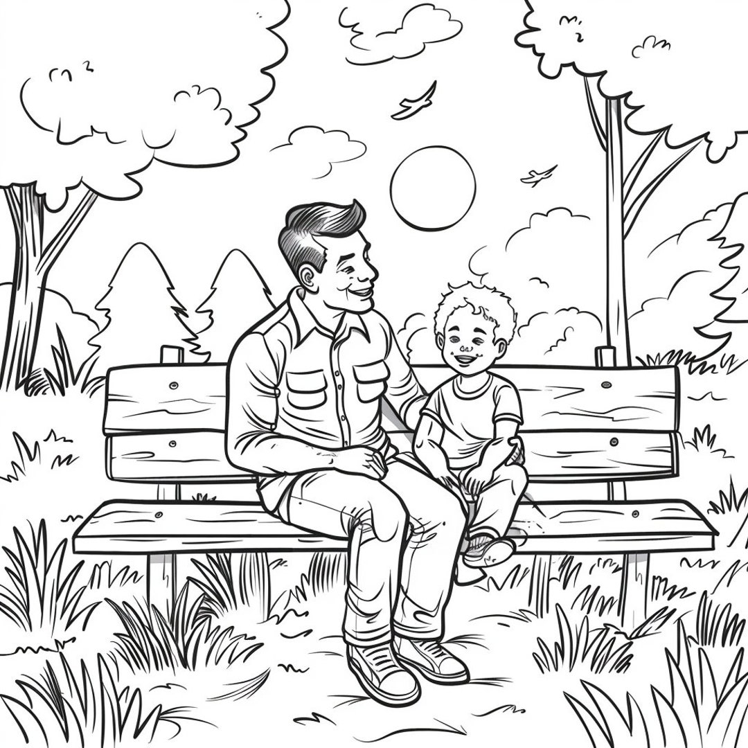 Bundle Pack of 12 Color Book Page Design for Father's Day. Print and ...