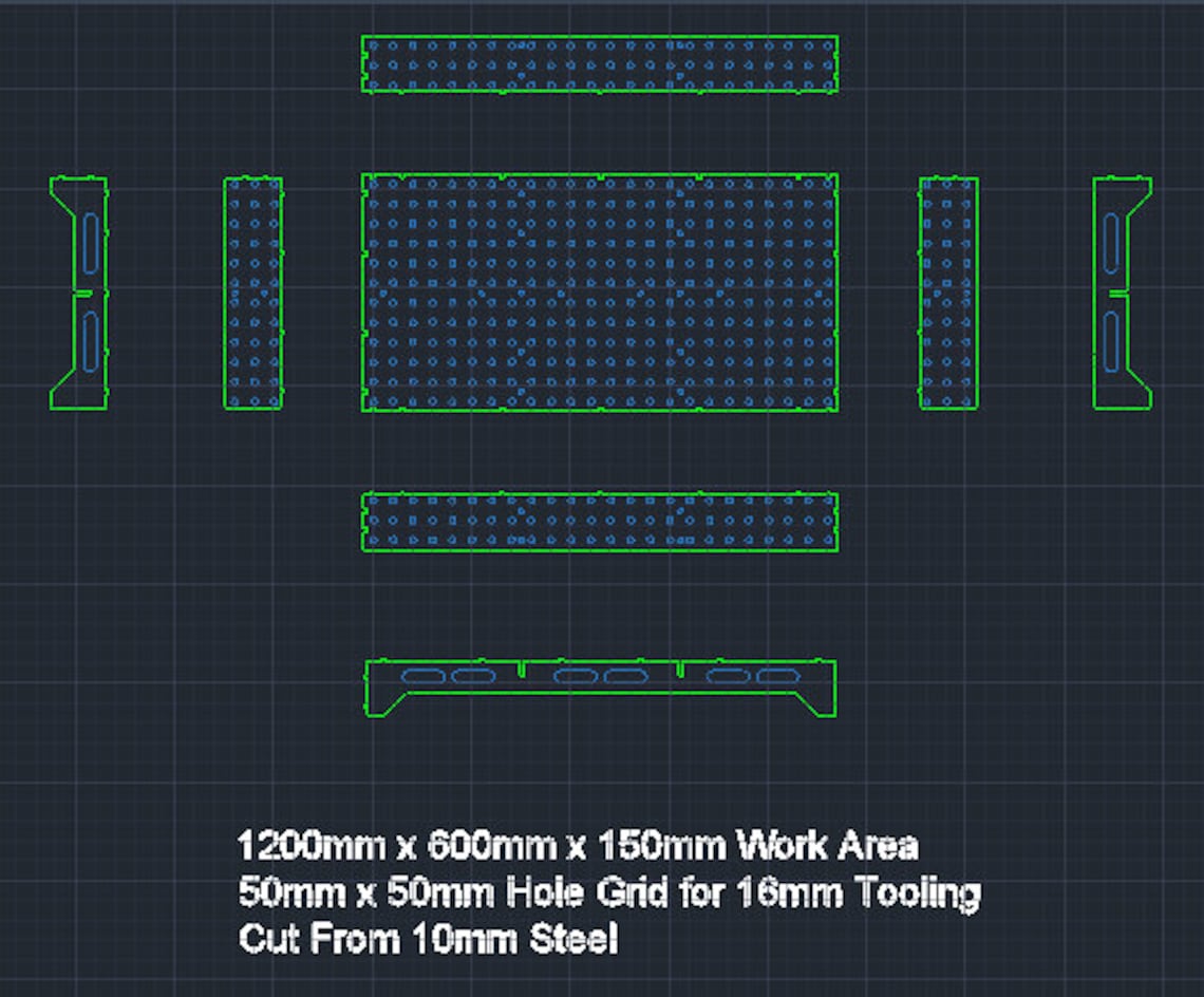 3D Fixture Welding Table for CNC Laser Waterjet Cutting DXF DWG Files ...