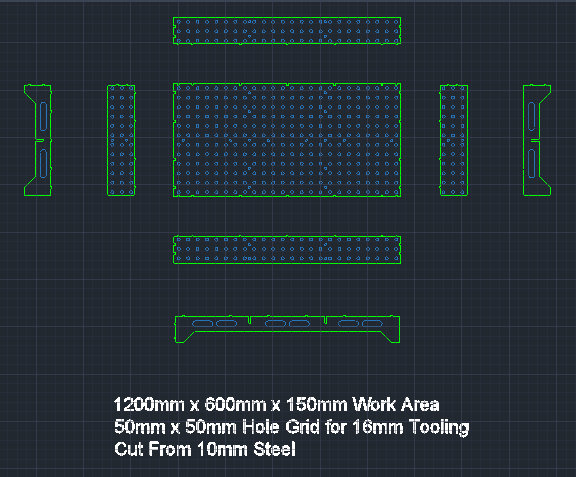 3D Fixture Welding Table for CNC Laser Waterjet Cutting DXF DWG Files ...
