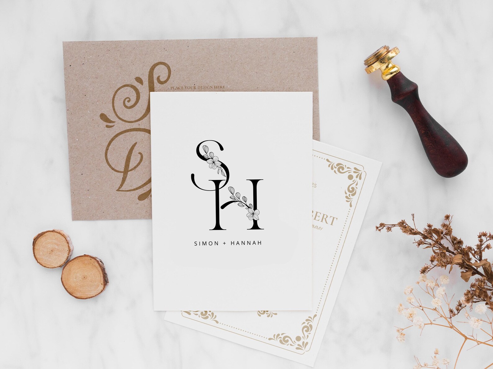 Modern Wedding Monogram, Premade Logo Design, Wedding Couple Logo ...