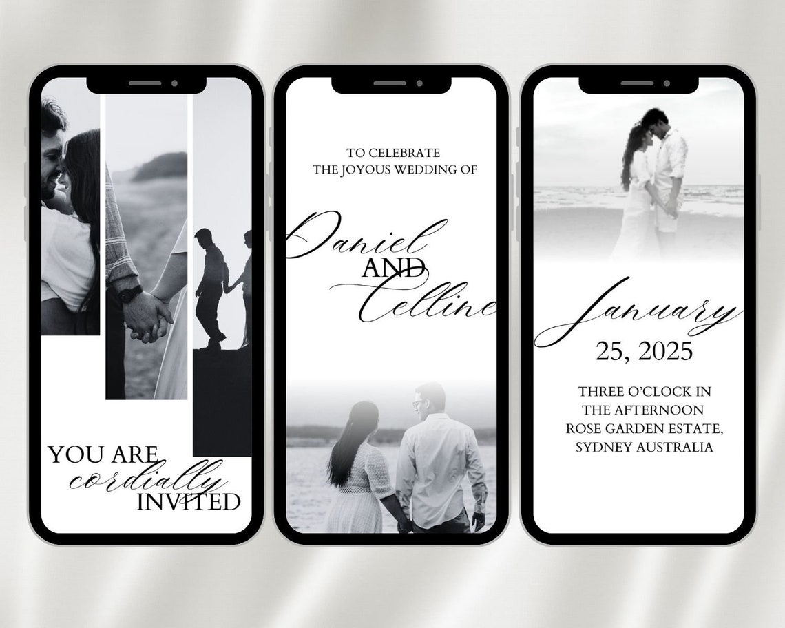 Editable Wedding Video Template Canva Save the Date Template Animated ...