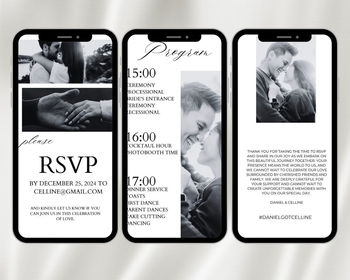 Editable Wedding Video Template Canva Save the Date Template Animated ...