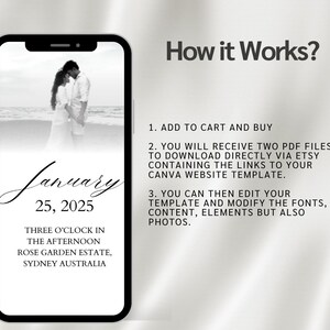 Editable Wedding Video Template Canva Save the Date Template Animated ...