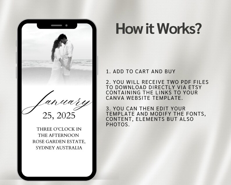 Editable Wedding Video Template Canva Save the Date Template Animated ...