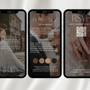 Editable Wedding Video Template Canva Save the Date Template Animated ...