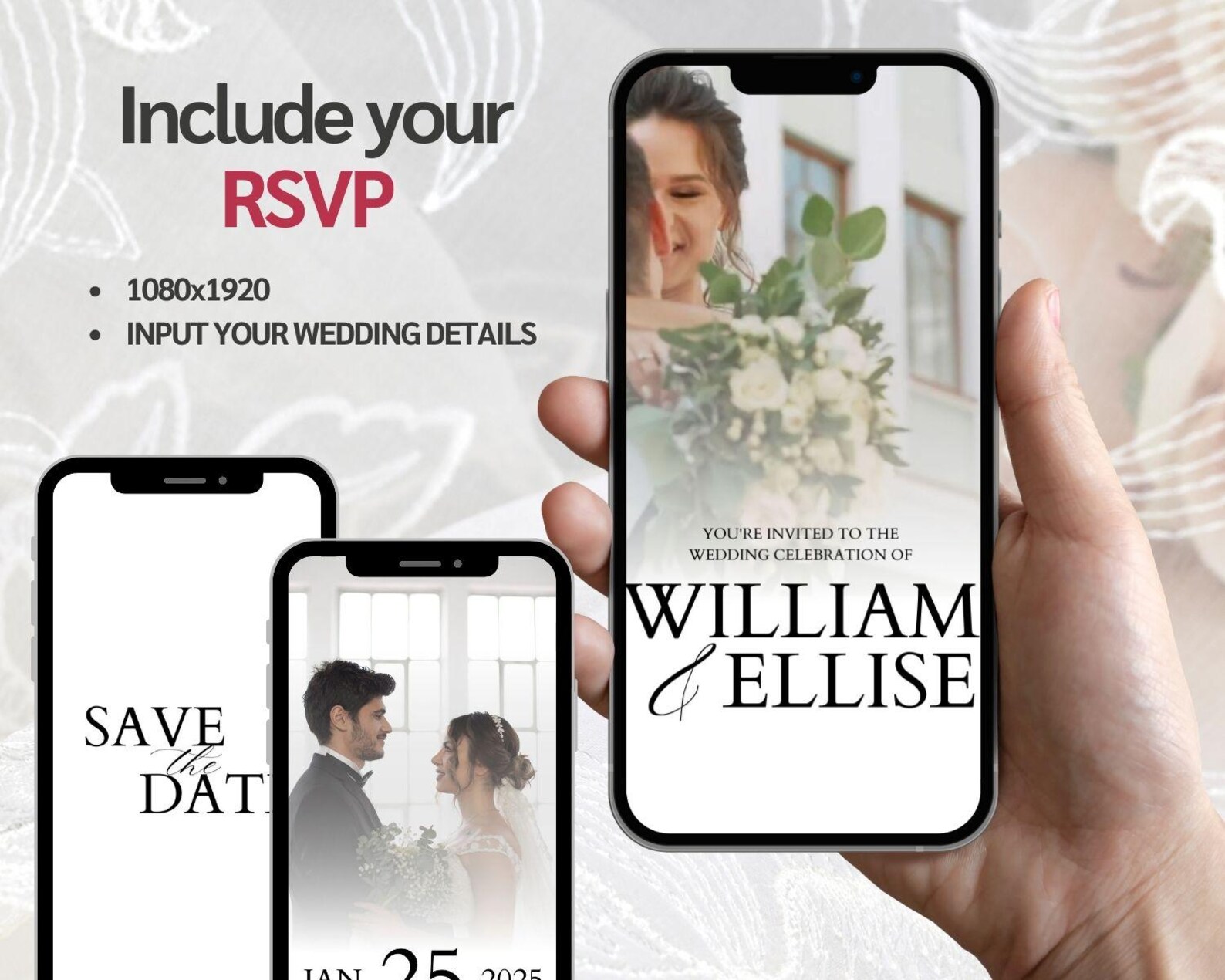 Editable Wedding Video Save the Date Template Animated Wedding ...