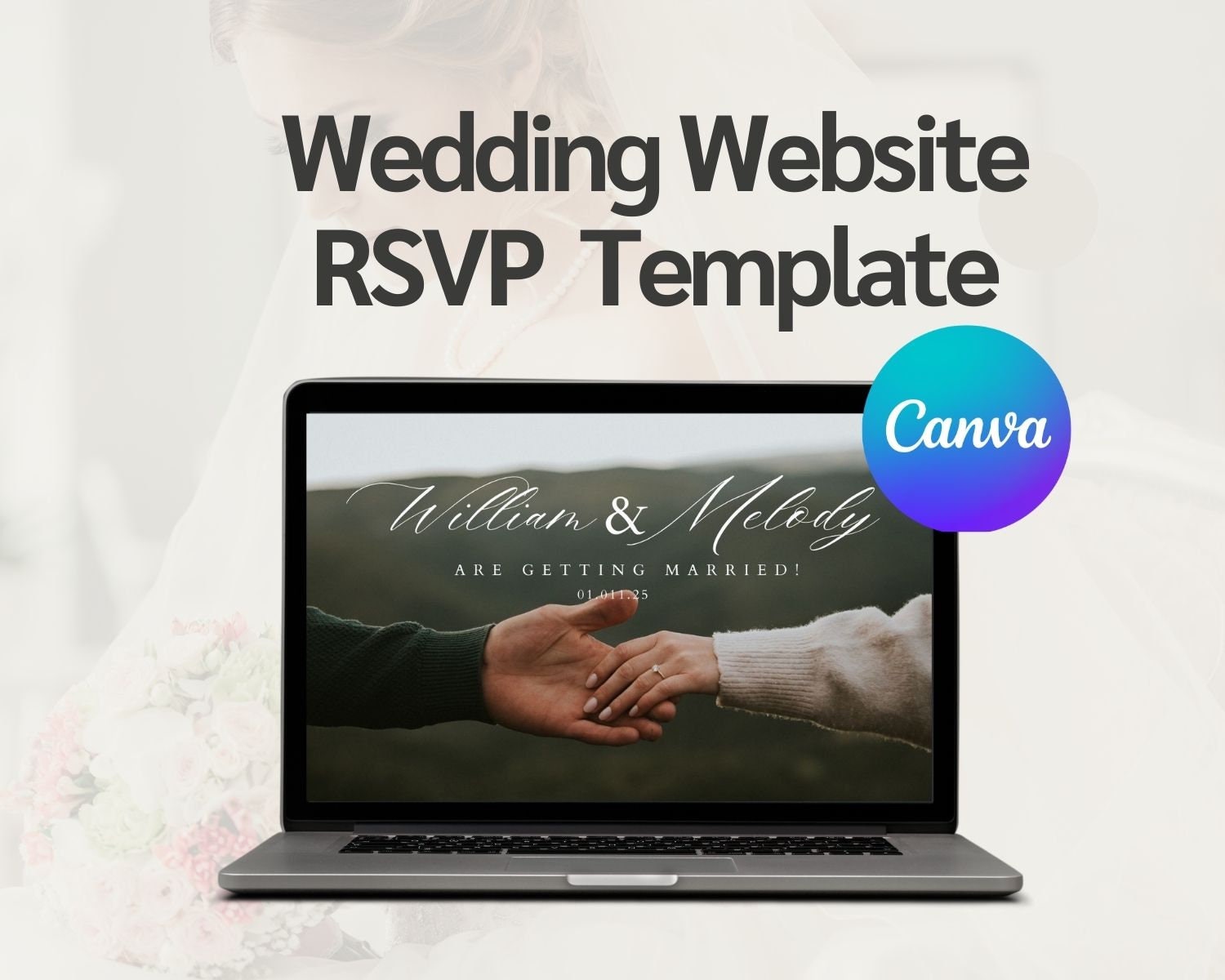 Wedding Website Template Canva Wedding Website Aesthetic Wedding ...